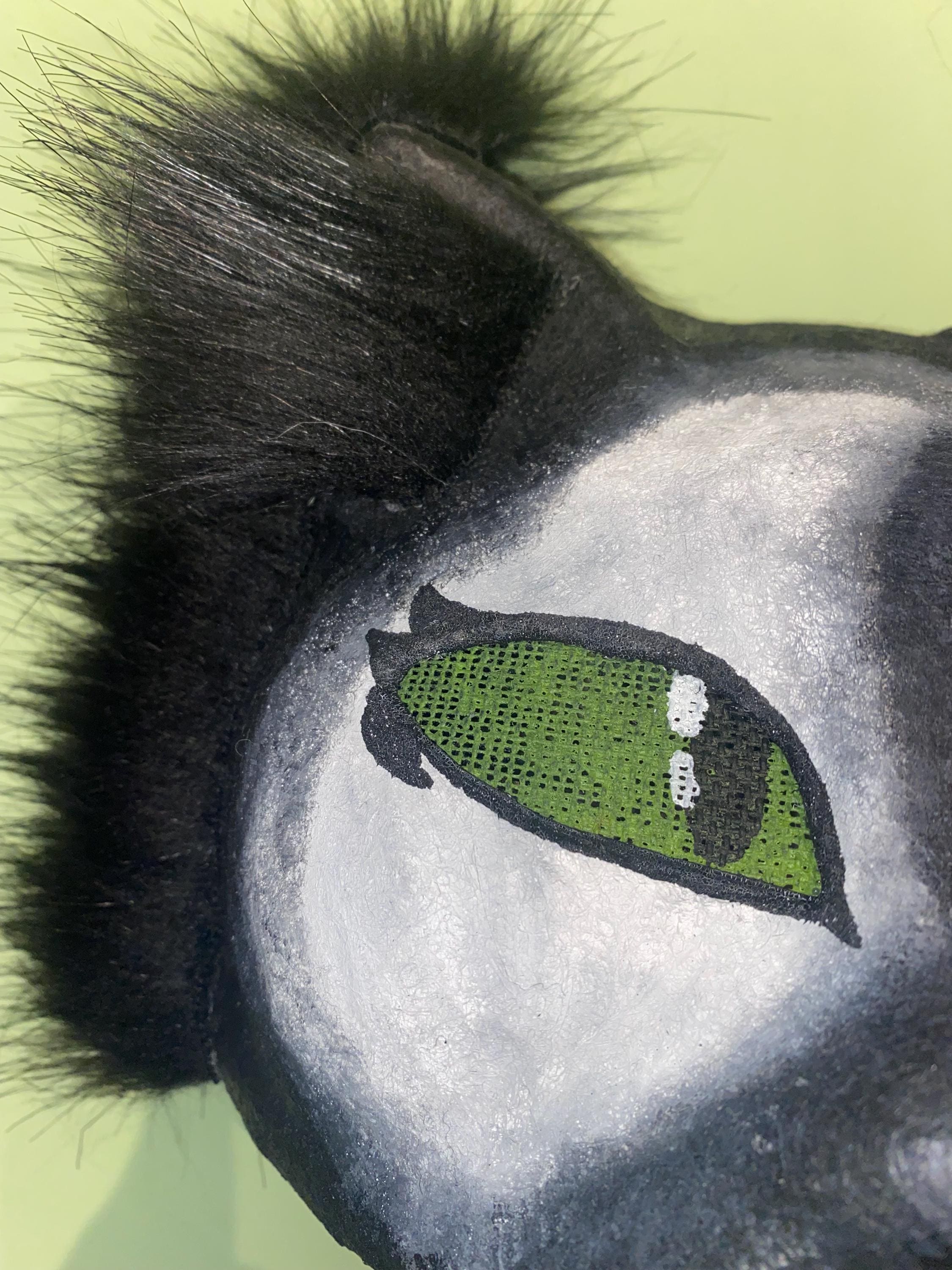 Plastic Furry Therian Costume Cat Mask Black and White - Etsy