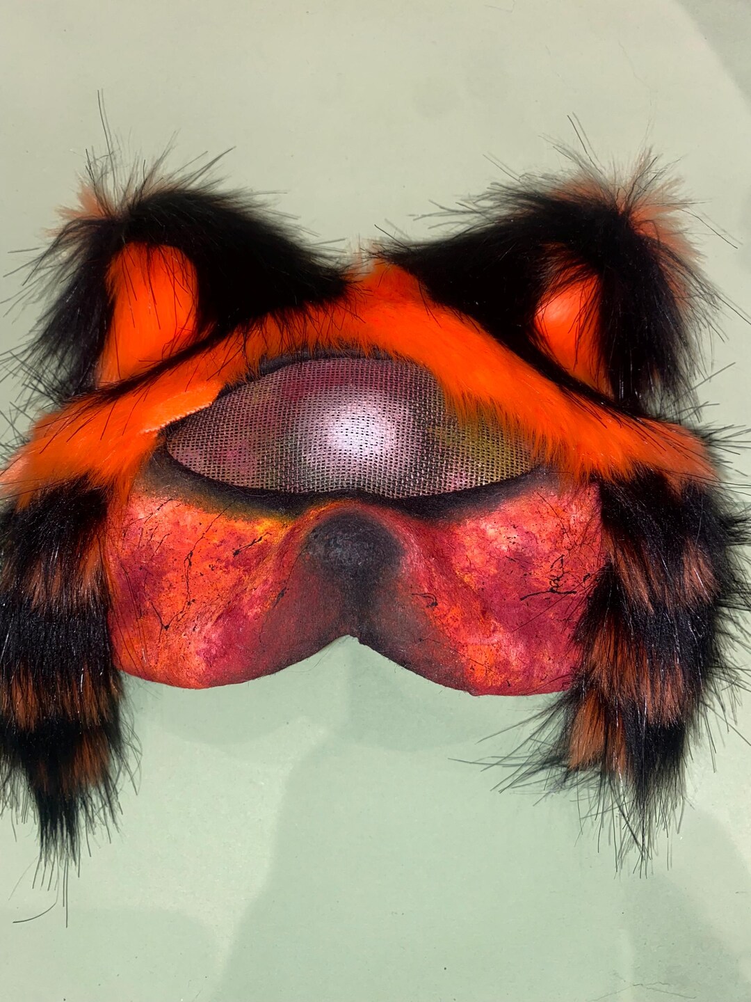 Furry Therian Cyclops Orange and Black Costume Cat Mask //read ...