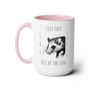Funny Opossum Mug, Cute Animal Coffee Cup, Two Tone Ceramic Mug, Unique ...