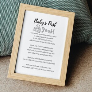 ABC Book Baby Shower Activity, Coloring Pages, Baby's First ABC Book ...