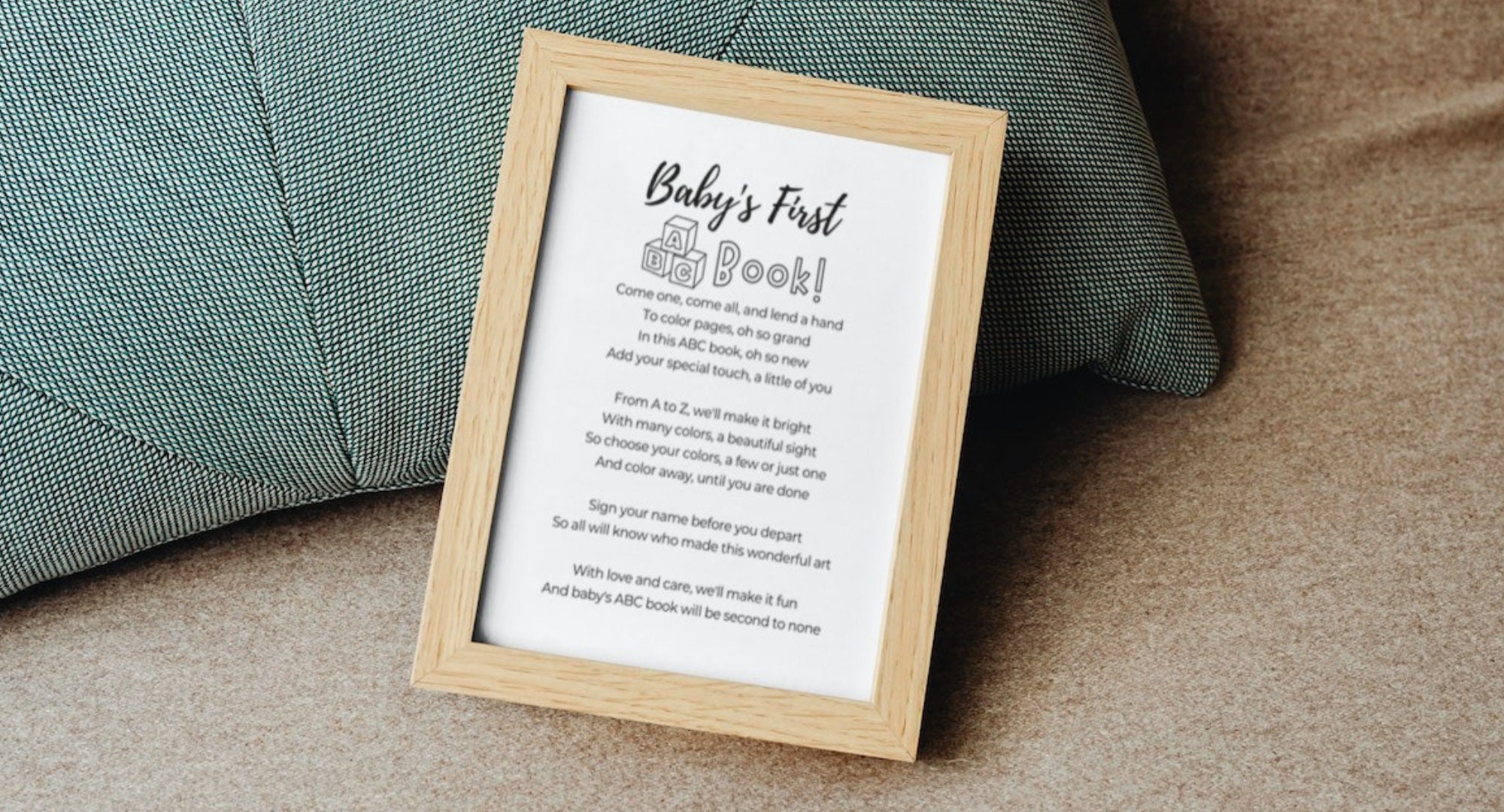 ABC Book Baby Shower Activity, Coloring Pages, Baby's First ABC Book ...