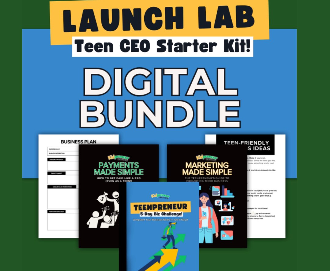 Launch Lab: Teen CEO Starter Kit, Entrepreneurship for Teens, Digital ...