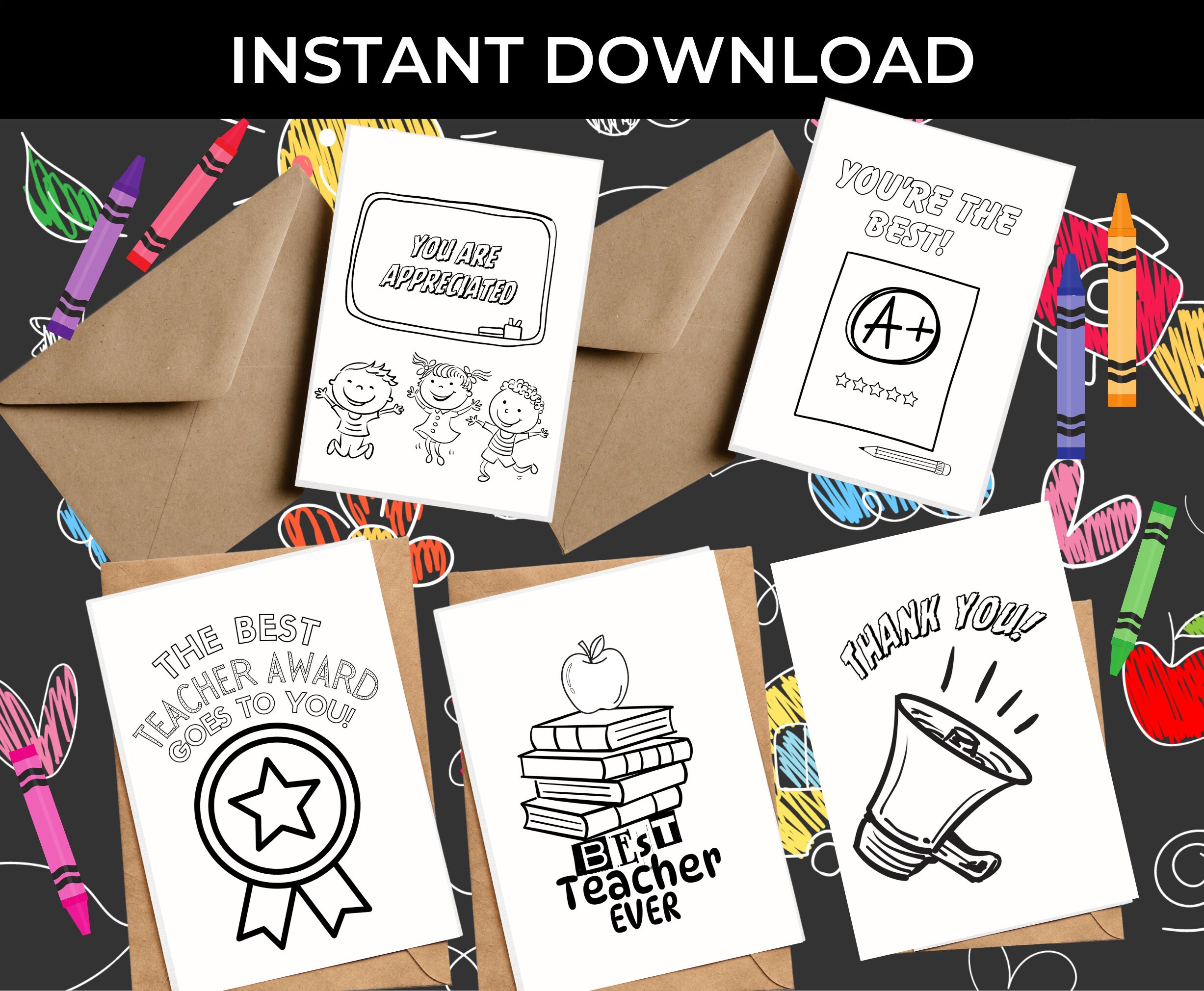 Teacher Appreciation Printable Thank You Cards, Teacher Appreciation ...