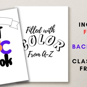 ABC Coloring Book, DIY ABC Book Baby Shower Game, Baby's 1st Book ...