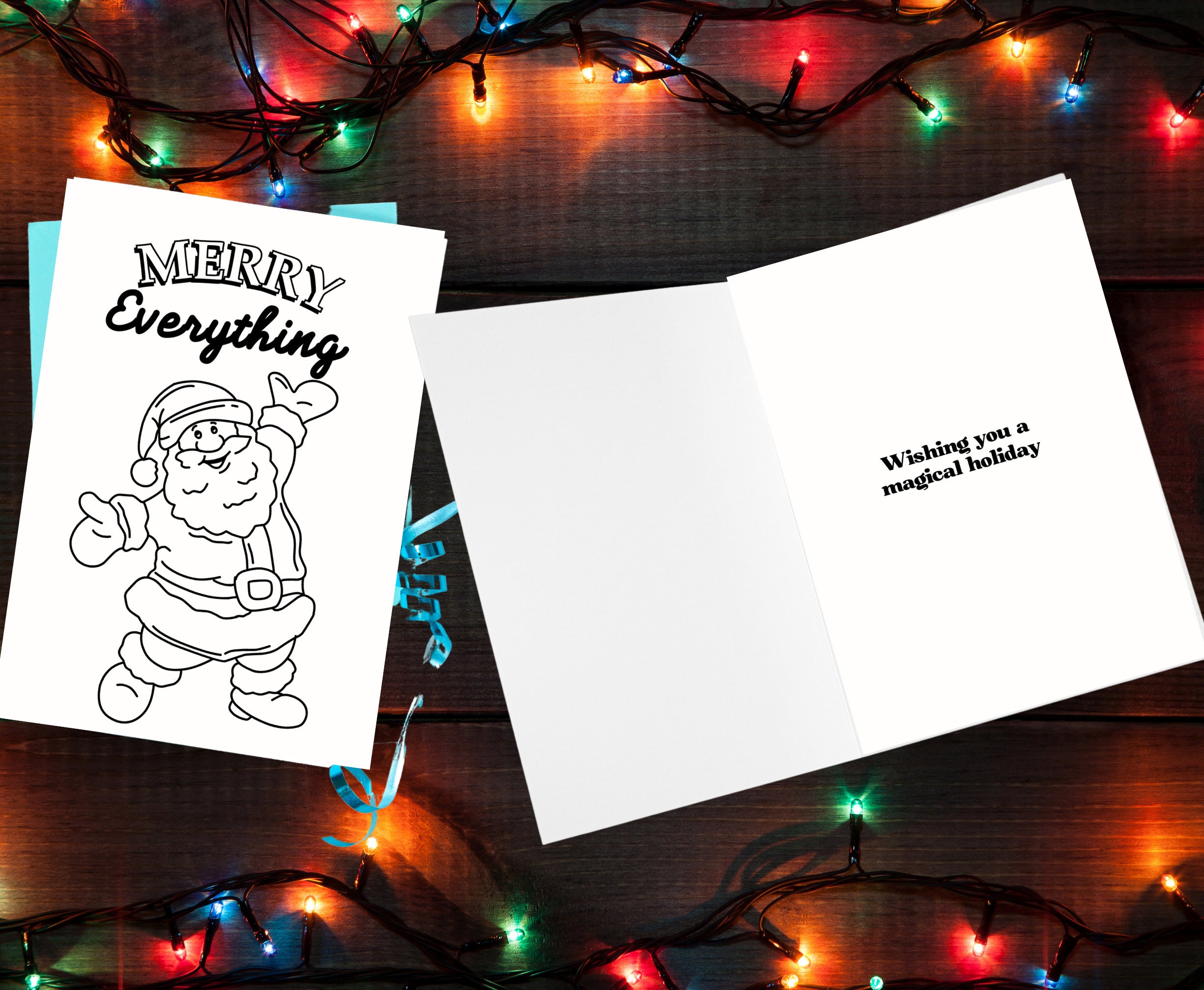 Printable Christmas Coloring Cards for Kids, Color-me Cards, Holiday ...