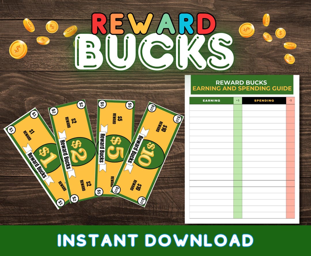 Printable Rewards Bucks for Classroom & Home, Chores Bucks, Chores ...