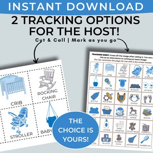 30 Blue Baby Shower Bingo Game Cards Printable, Blue Theme Baby Shower ...