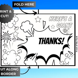20 Printable Thank You Coloring Cards, Teacher Appreciation Card, DIY ...