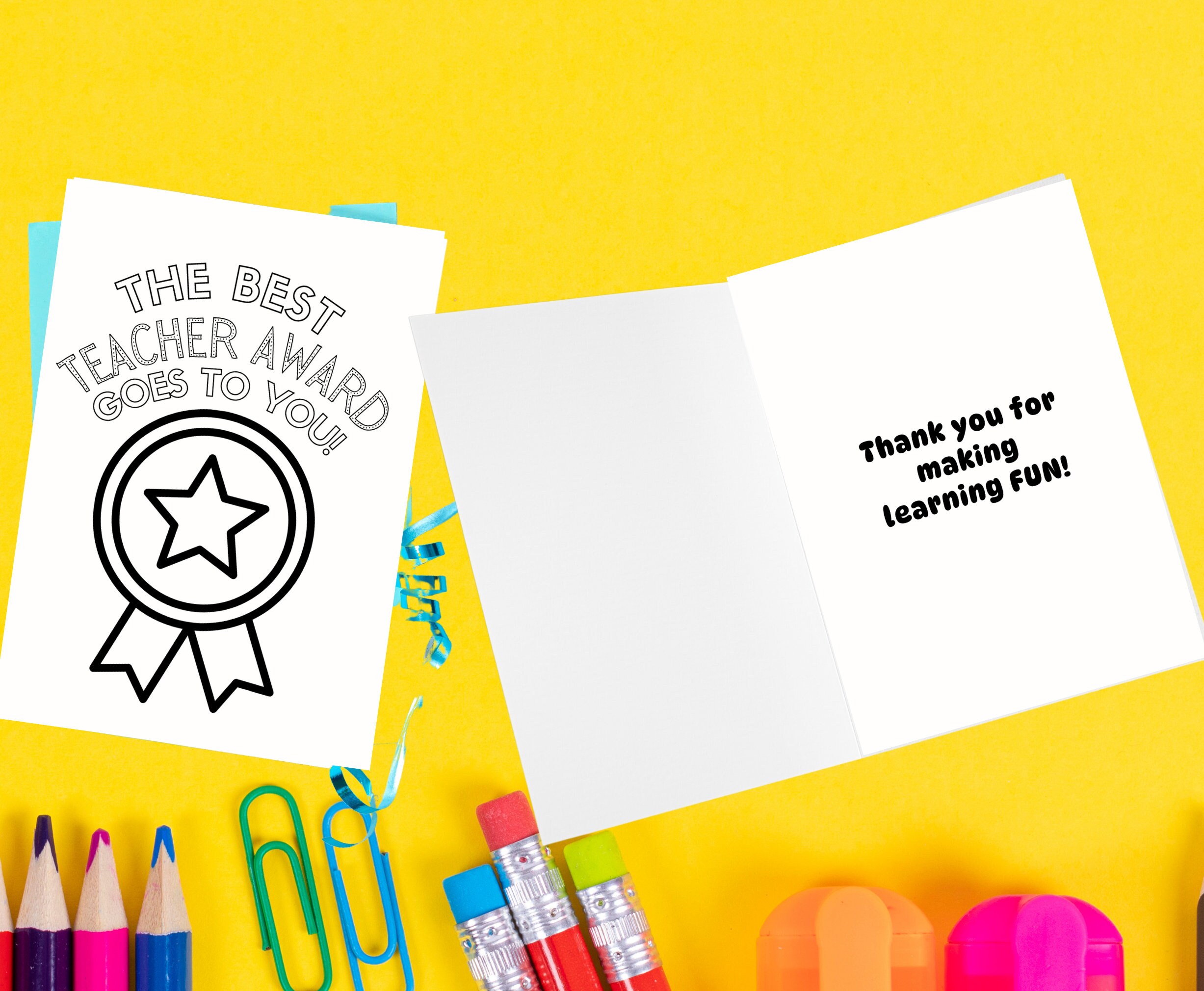 Teacher Appreciation Printable Thank You Cards, Teacher Appreciation ...