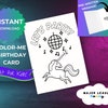 6-pack Color-me Thank You Cards for Kids, Digital Thank You Cards, DIY ...