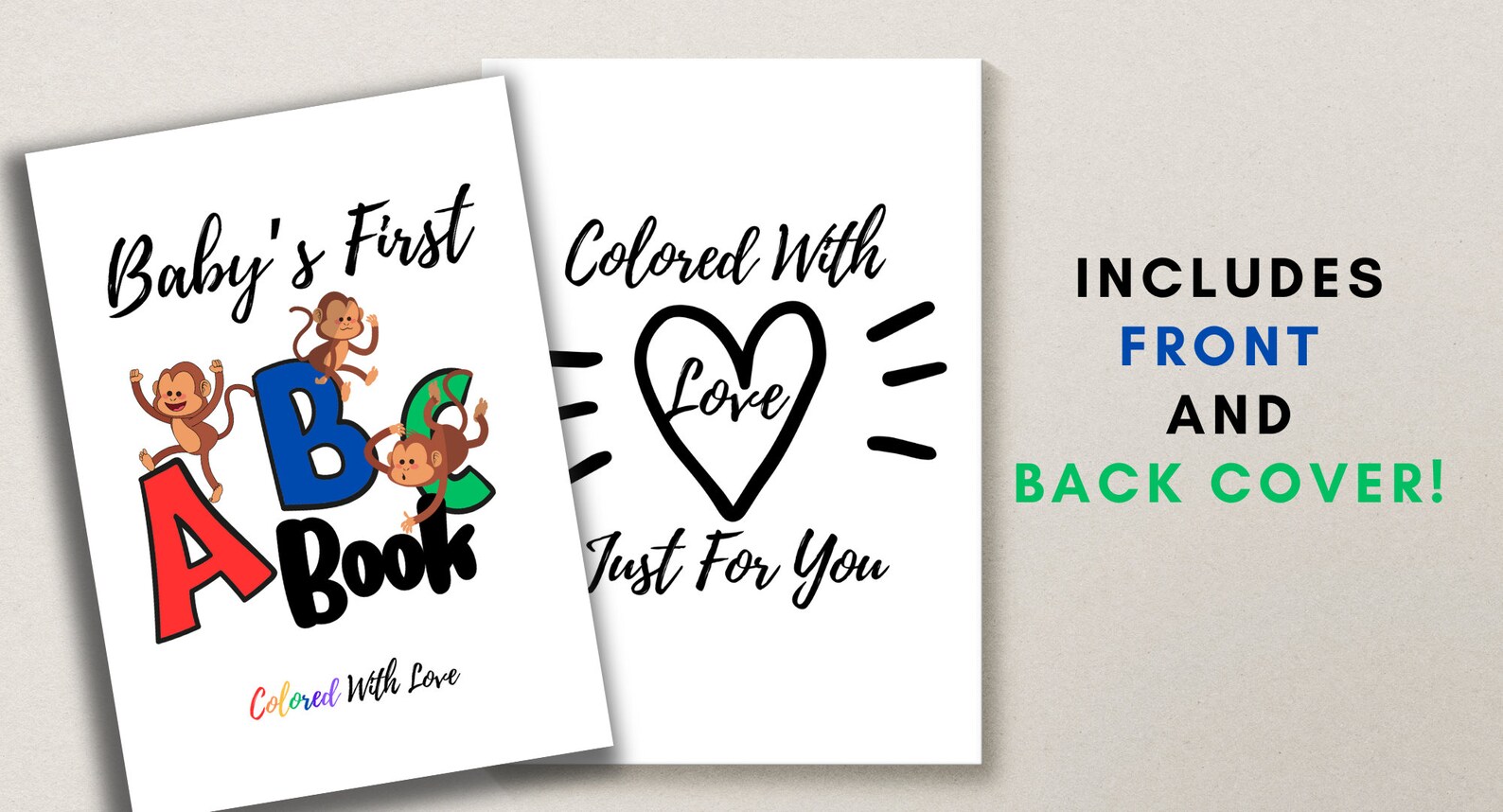 Baby Alphabet Book Little Monkeys 1st Birthday Gift DIY - Etsy