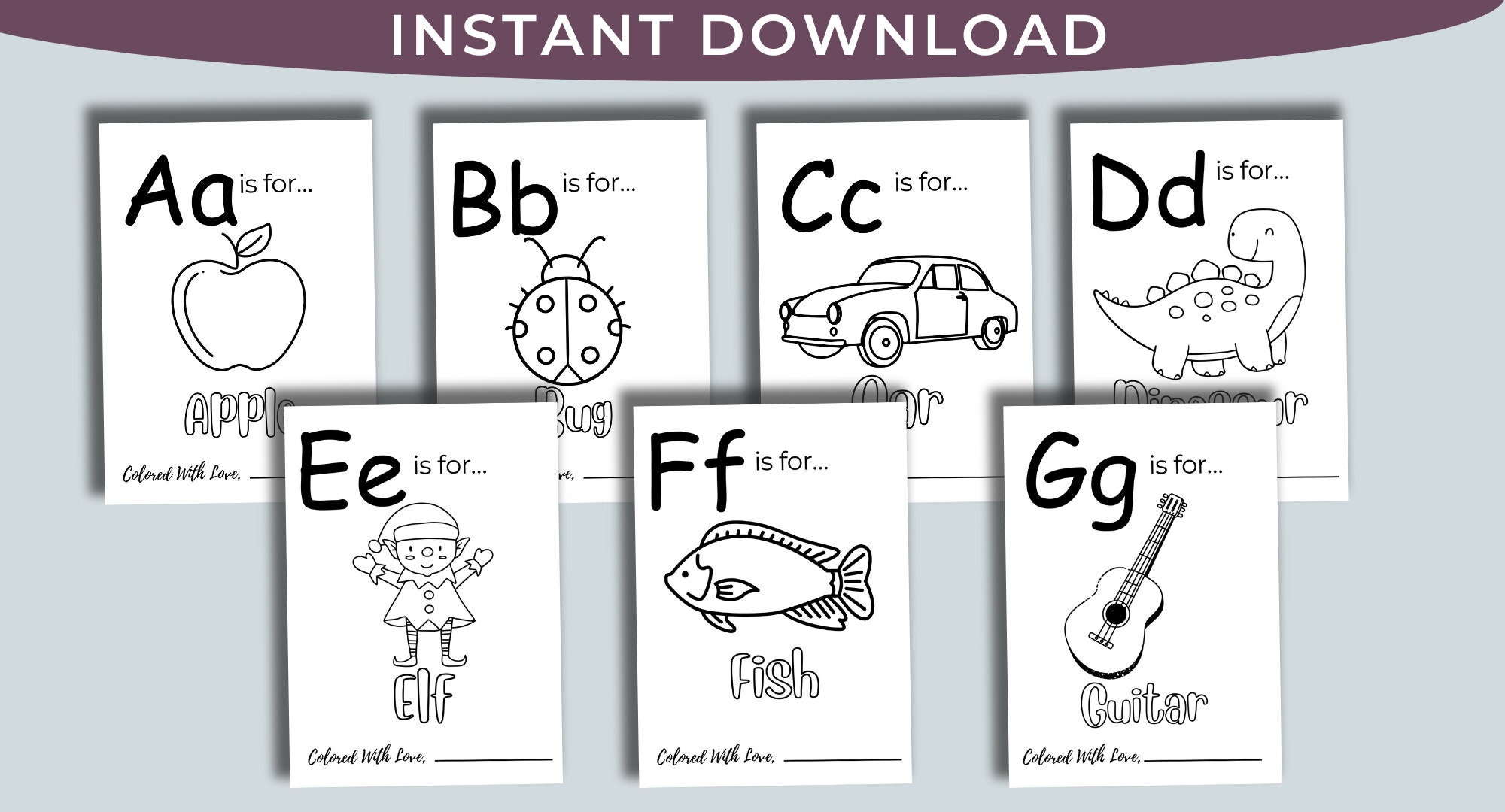 ABC Book Baby Shower Activity, Coloring Pages, Baby's First ABC Book ...