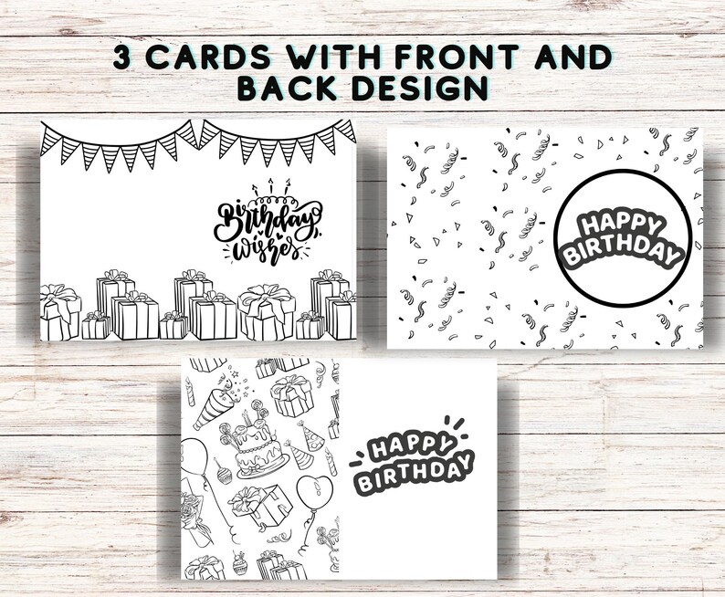 Instant Download Happy Birthday Cards, 10 Printable Birthday Cards ...