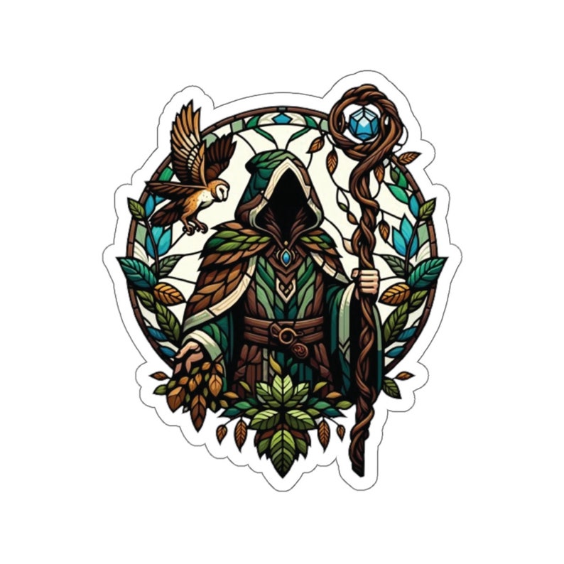 Stained Glass Druid Kiss-cut Stickers | Dungeons & Dragons RPG ...
