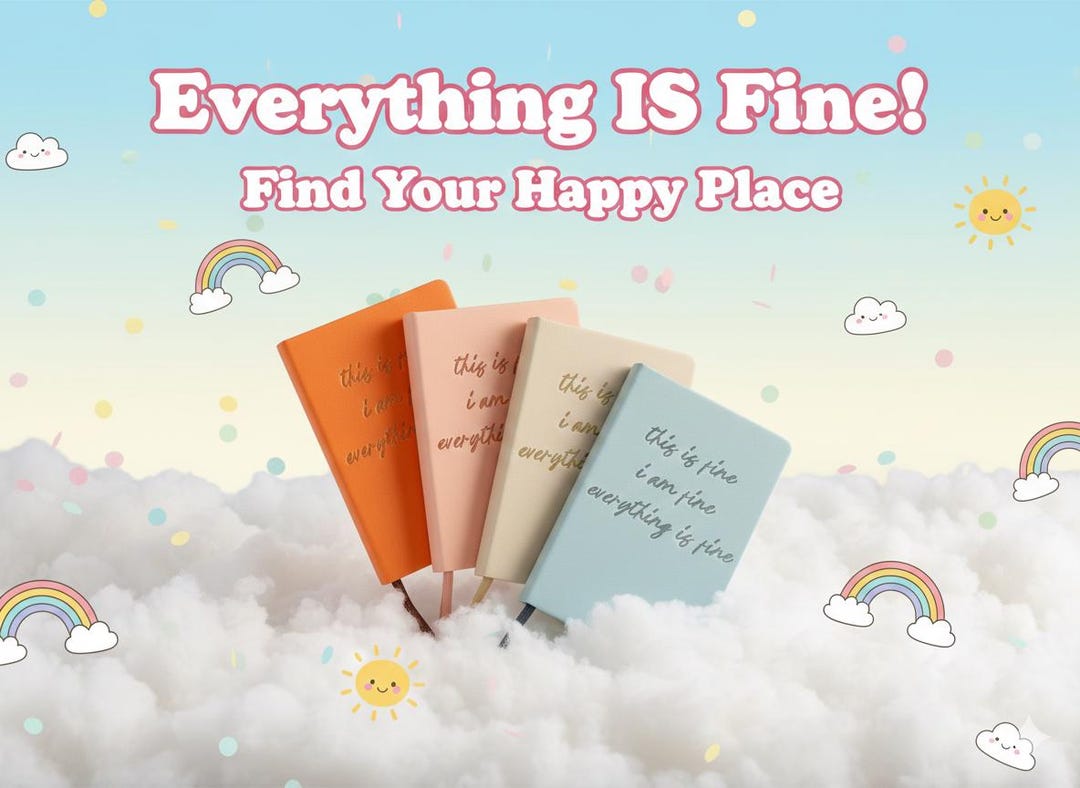 This is Fine - Meme Pocket Journal - Handmade A6 Notebook - Funny ...