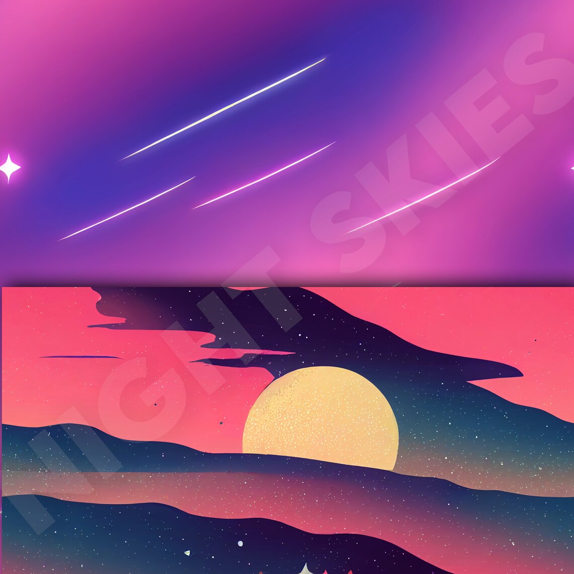 20 Night Sky Seamless Digital Patterns, Digital Paper, Scrapbooking ...