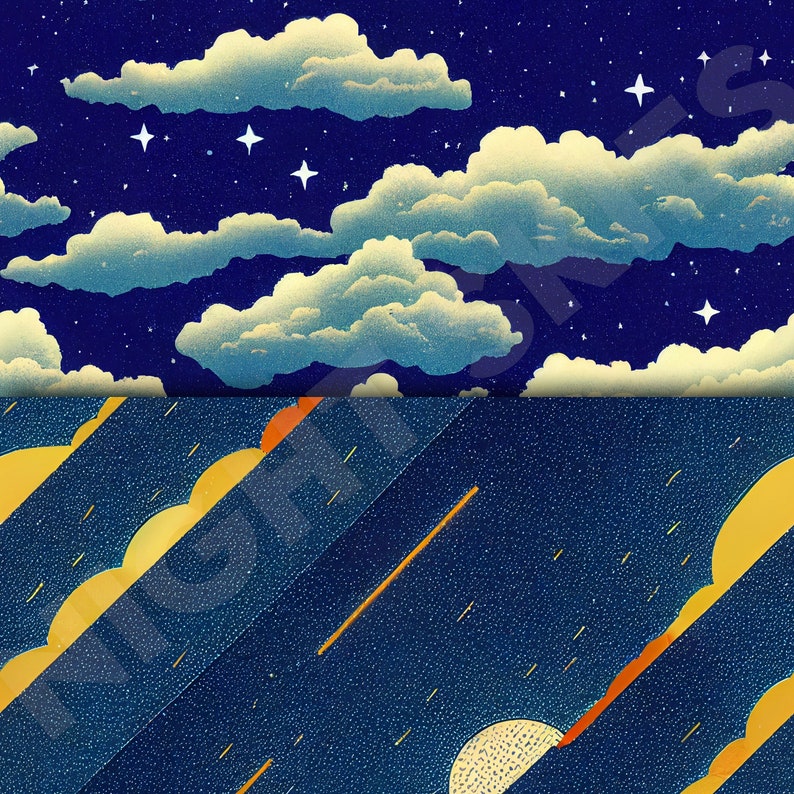 20 Night Sky Seamless Digital Patterns, Digital Paper, Scrapbooking ...