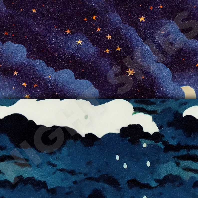 20 Night Sky Seamless Digital Patterns, Digital Paper, Scrapbooking ...