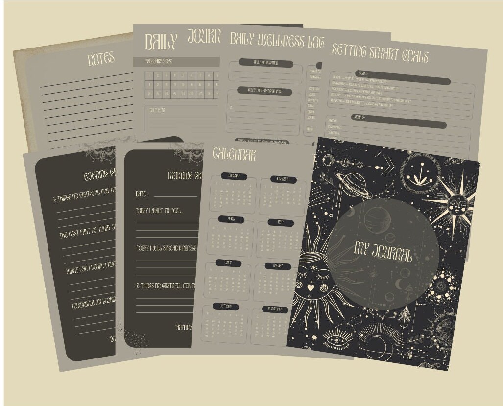 Celestial Printable Journal Pages, Digital Instant Download, Daily ...