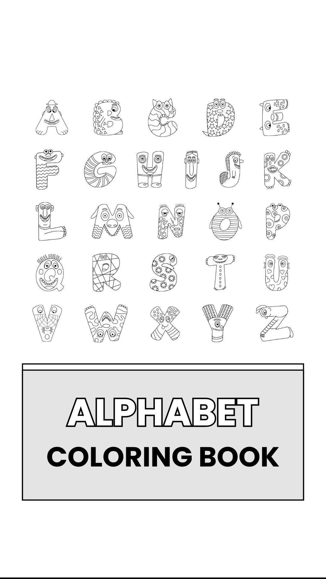 Alphabet Coloring Book Coloring Book for Kids A to Z Alphabet Coloring ...