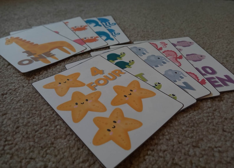 Animal Number Flashcards Digital Download Number Flashcards - Etsy