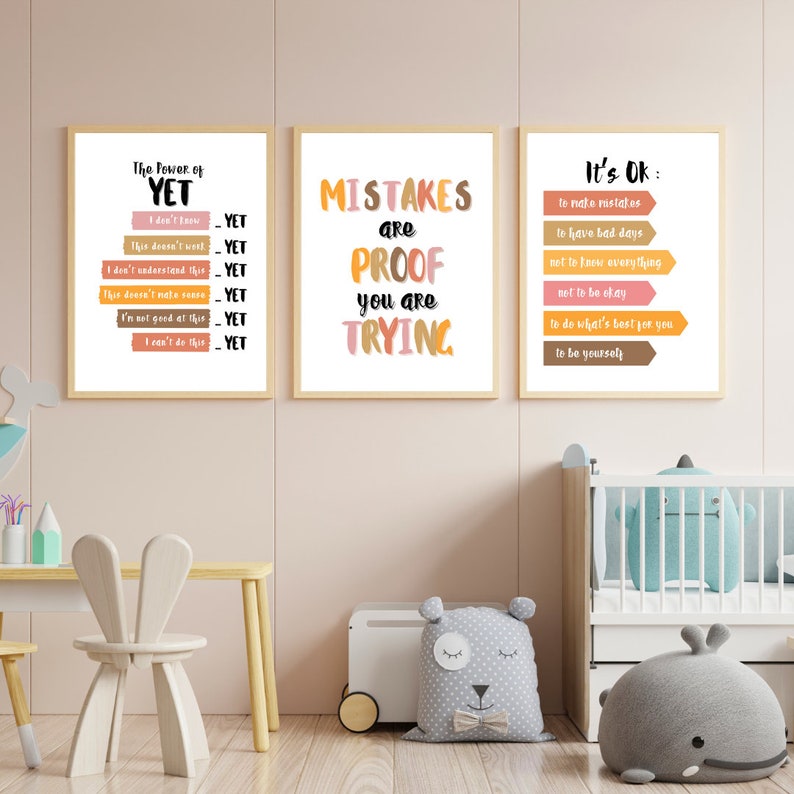Motivational Kids Room Decor Printable Growth Mindset Wall Art ...