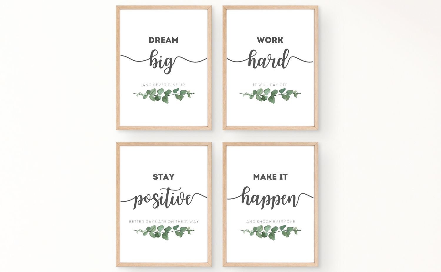 Work Hard Dream Big Stay Positive Make It Happen, Motivational Poster ...