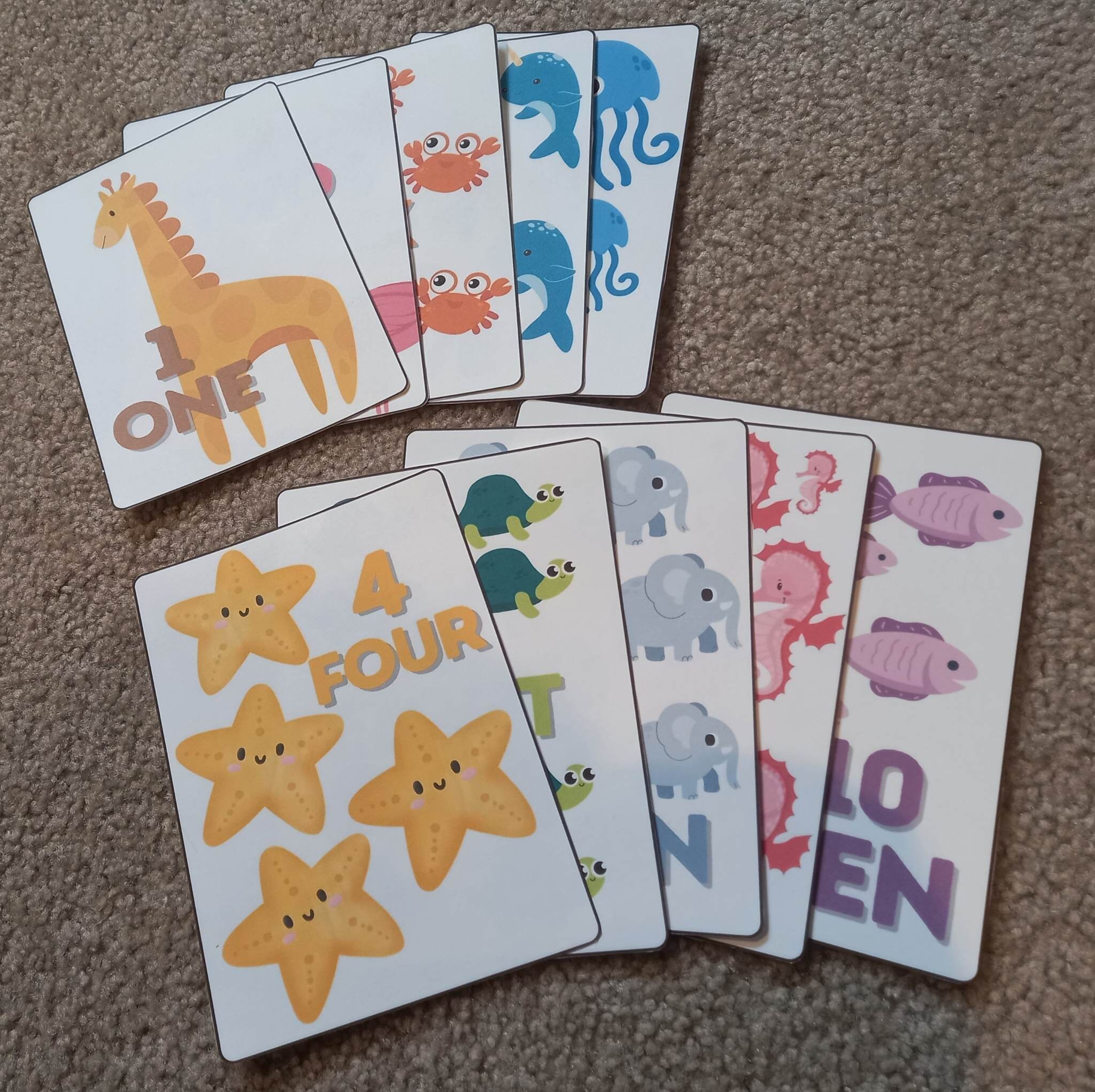 Animal Number Flashcards Digital Download, Number Flashcards ...
