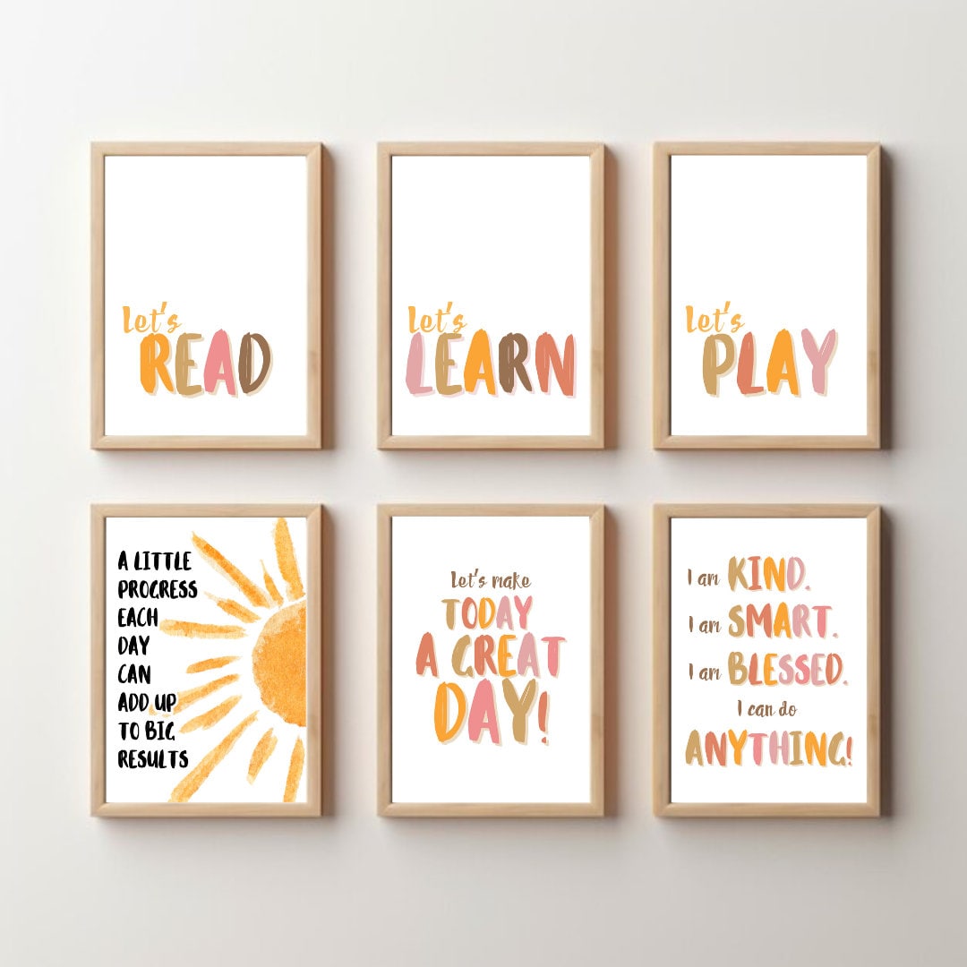 Motivational Kids Room Decor | Printable Growth Mindset Wall Art ...