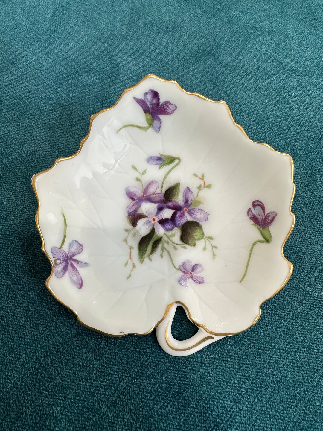 Rossetti Spring Violets Maple Leaf Dish - Etsy