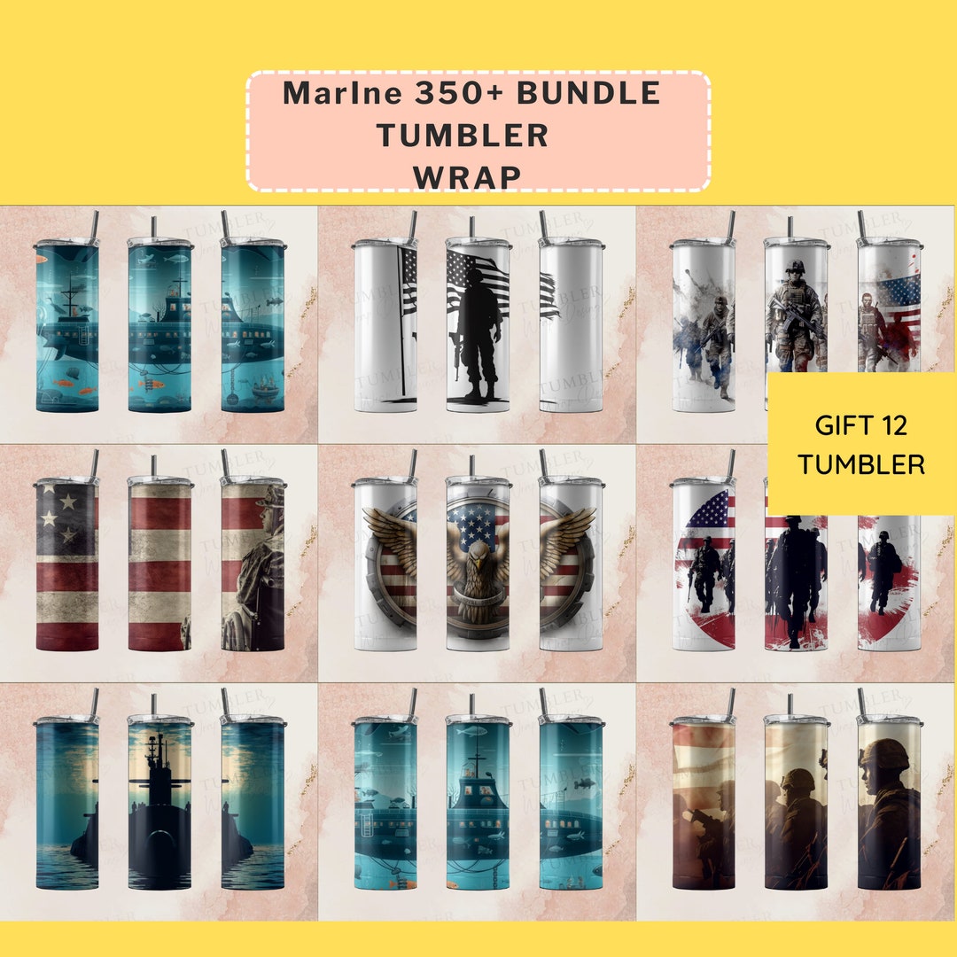 Marines Tumbler 20oz Sublimation Design Marine Tumbler Wrap USA Flag ...