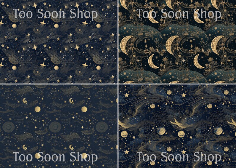 12 Seamless Night Sky Designs - Etsy