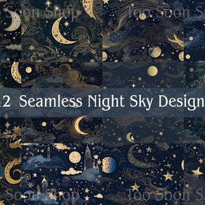 12 Seamless Night Sky Designs - Etsy