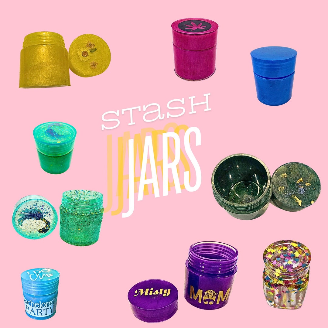 Resin Cannabis Stash Jar Cannabis Storage Etsy