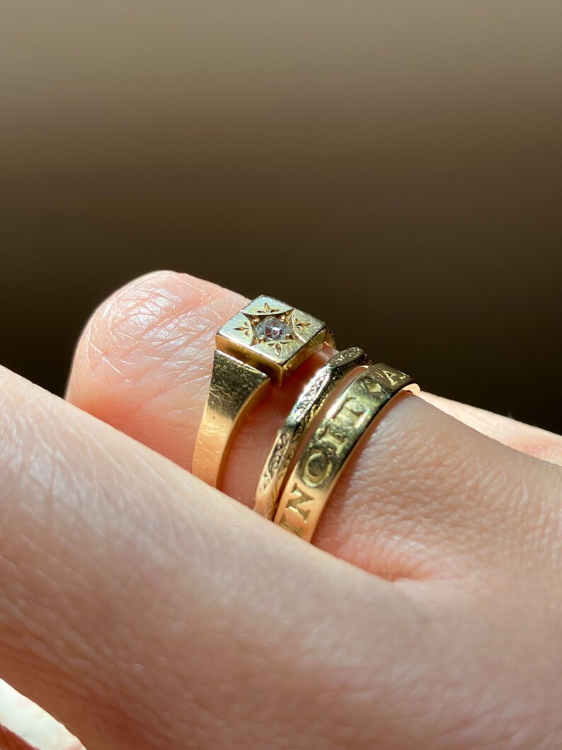 18k Victorian Gypsy Ring - Etsy