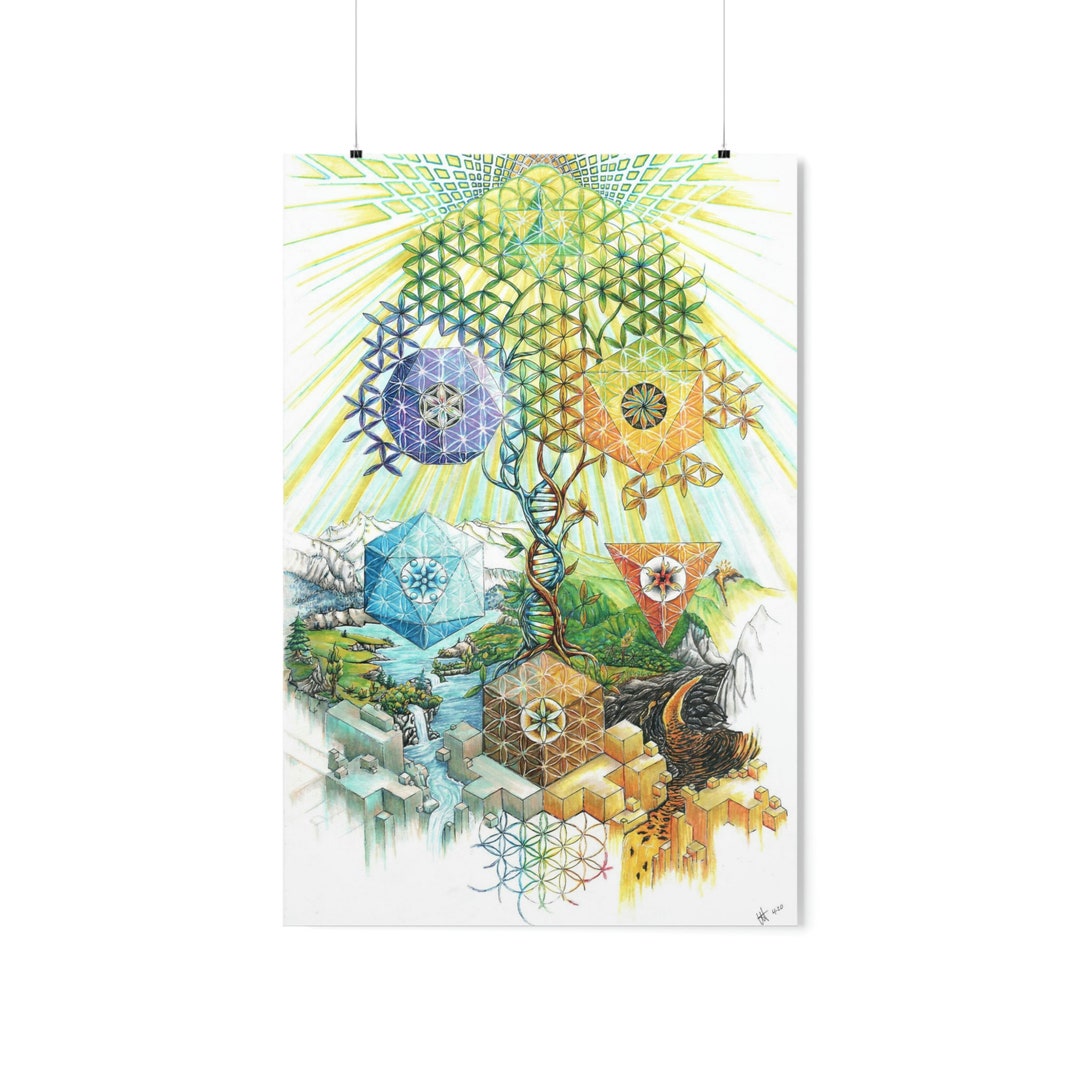 Premium Matte Vertical Posters, Tree of Life, DNA, Sacred Geometry ...
