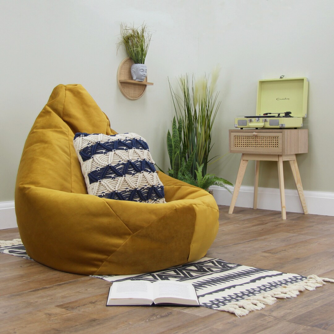 Designer Velvet Hi-back Gamer Gamer Bean Bag, Handmade in the UK, Beans ...