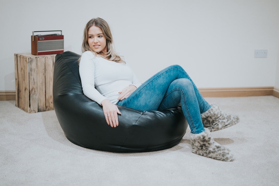 Faux Leather Hi-back Gamer Bean Bag Chair: Handmade in UK - Etsy