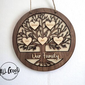 Personalised Family Tree Wooden Family Tree Gift Hanging Family Tree ...