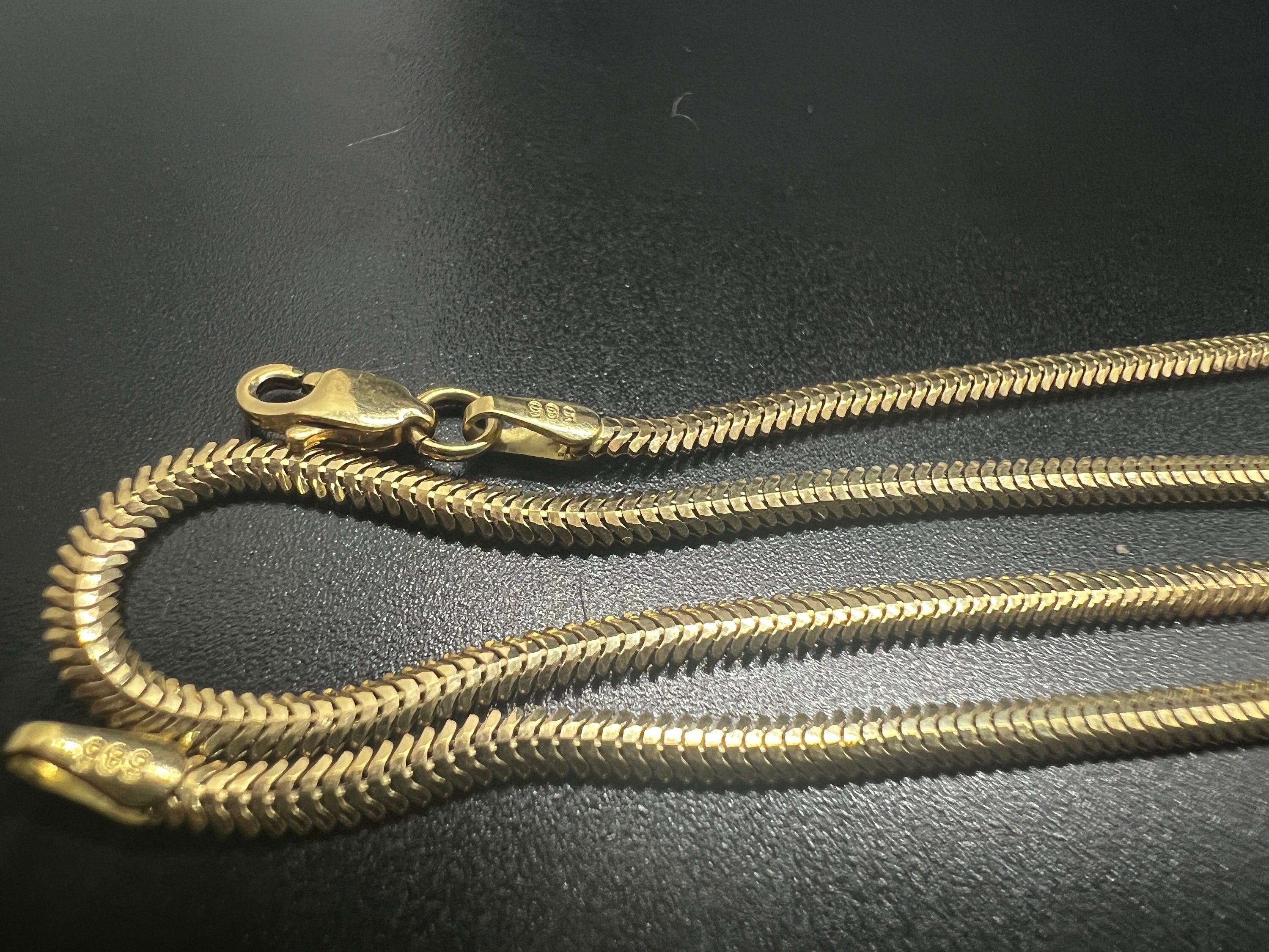 14K Gold Snake Chain Necklace, 14k Flat Herringbone Chooker, Gold Thin ...