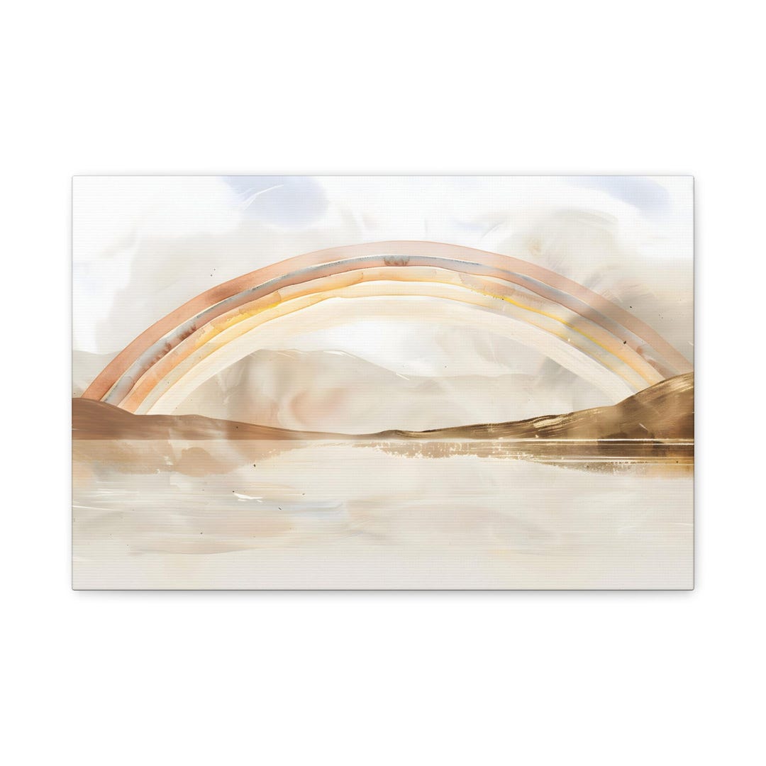 Canvas BOHO Rainbow, Neutral Colors, Browns and Cream Colored Rainbow ...