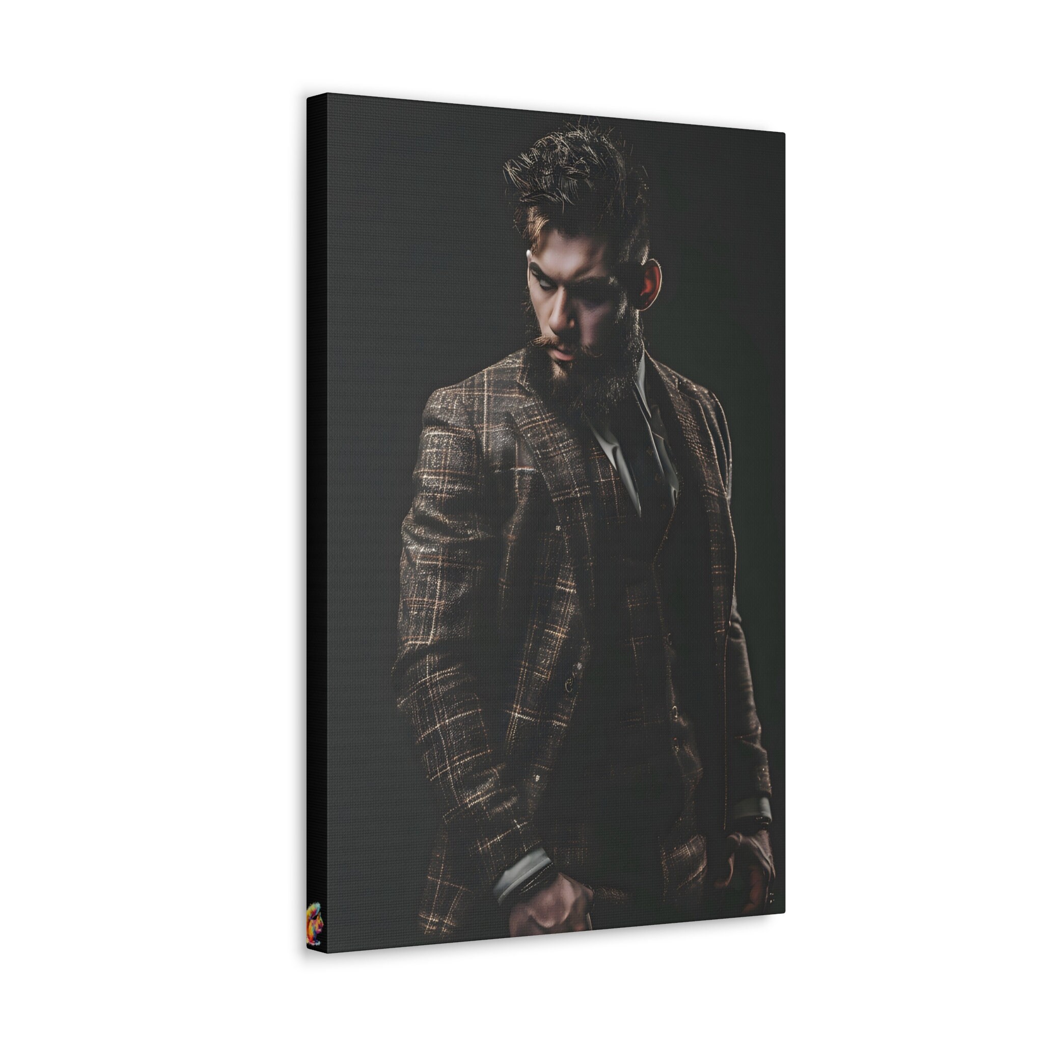 Canvas Portrait of Wolfman, Dark Academia Wall Decor, Gothic Art ...
