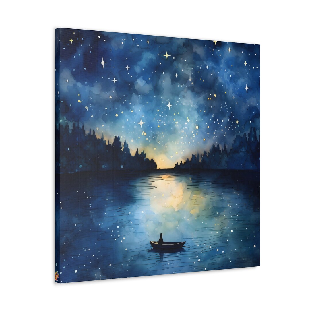 Canvas Fishing for Stars, Stargazer, Fishing, Farmhouse Decor, Cabin ...