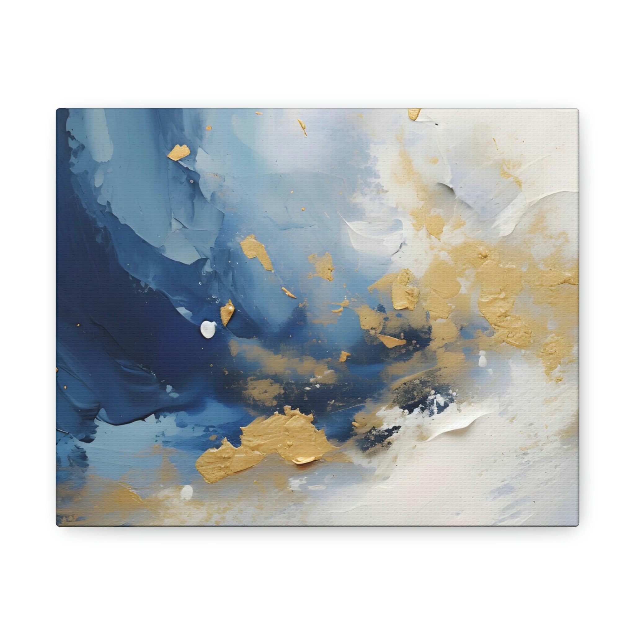 Blue and Gold Abstract Art, Painted Canvas Art, Gold Accent Art, Blue ...