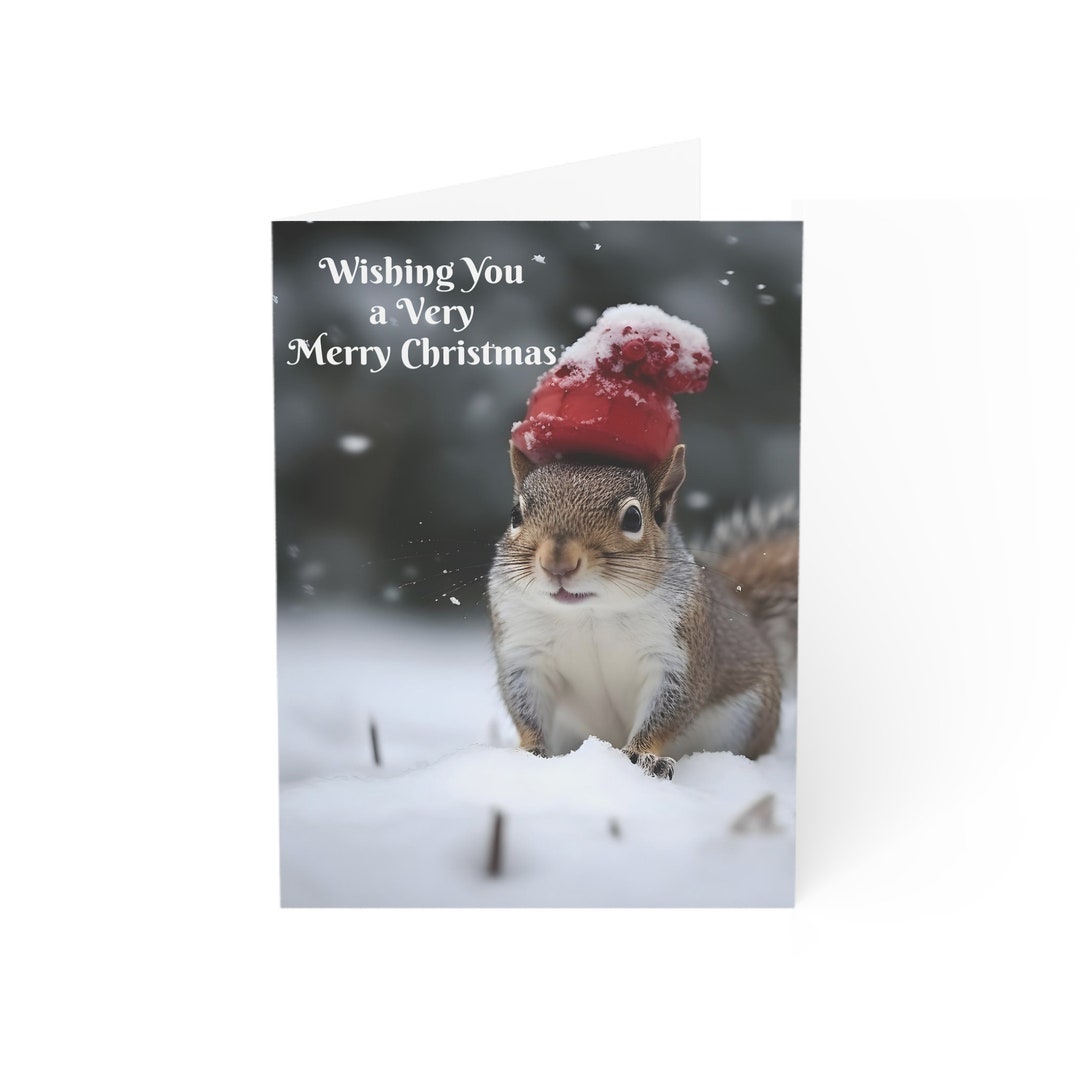 Christmas Squirrel Cards 1 10 30 and 50pcs Winter - Etsy