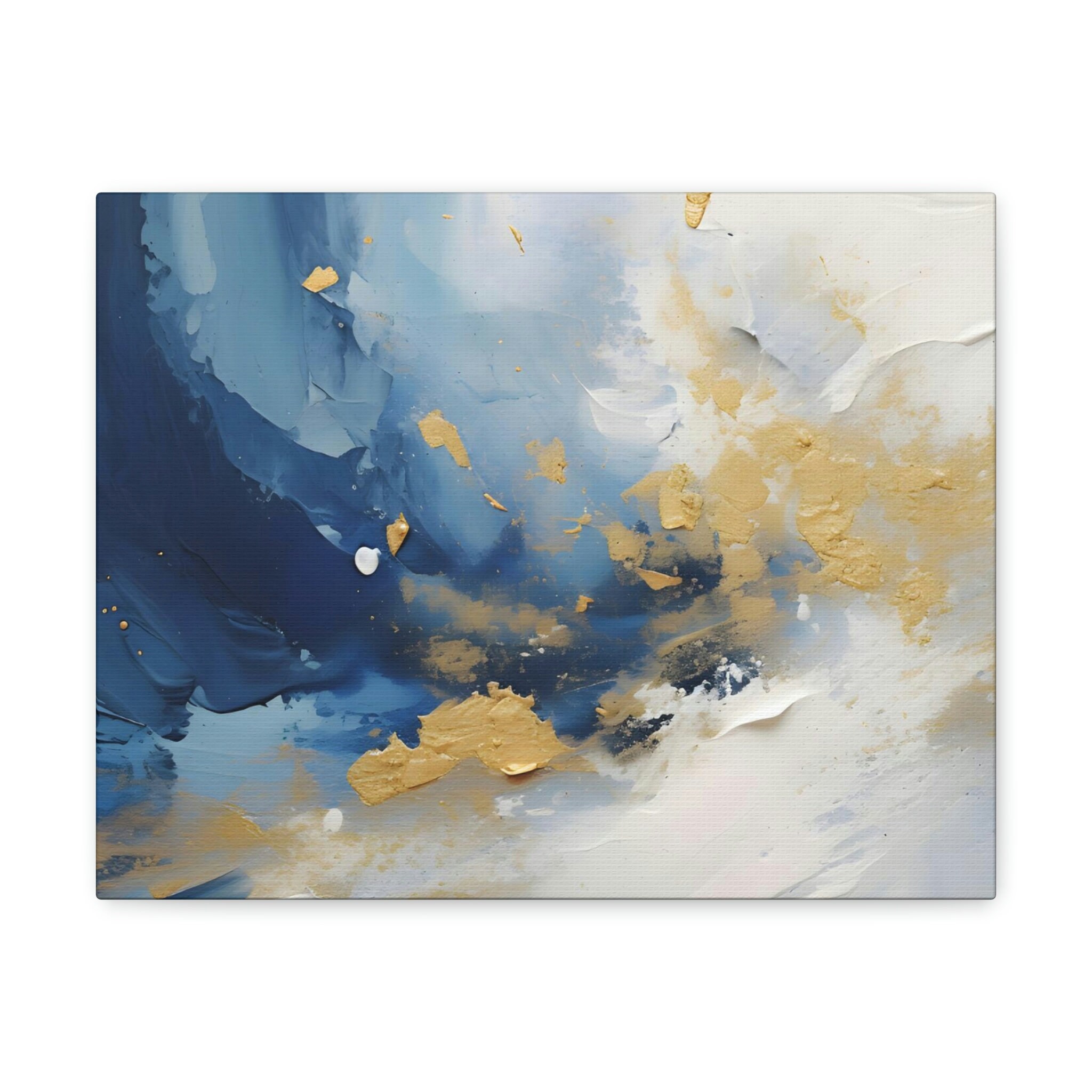Blue and Gold Abstract Art, Painted Canvas Art, Gold Accent Art, Blue ...