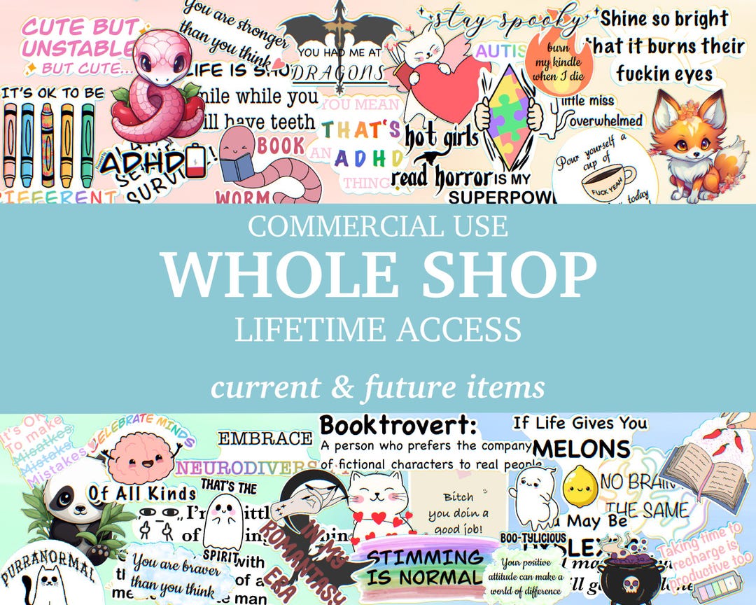 Whole Shop Bundle ~ Digital PNG Stickers ~ Lifetime Access to All ...