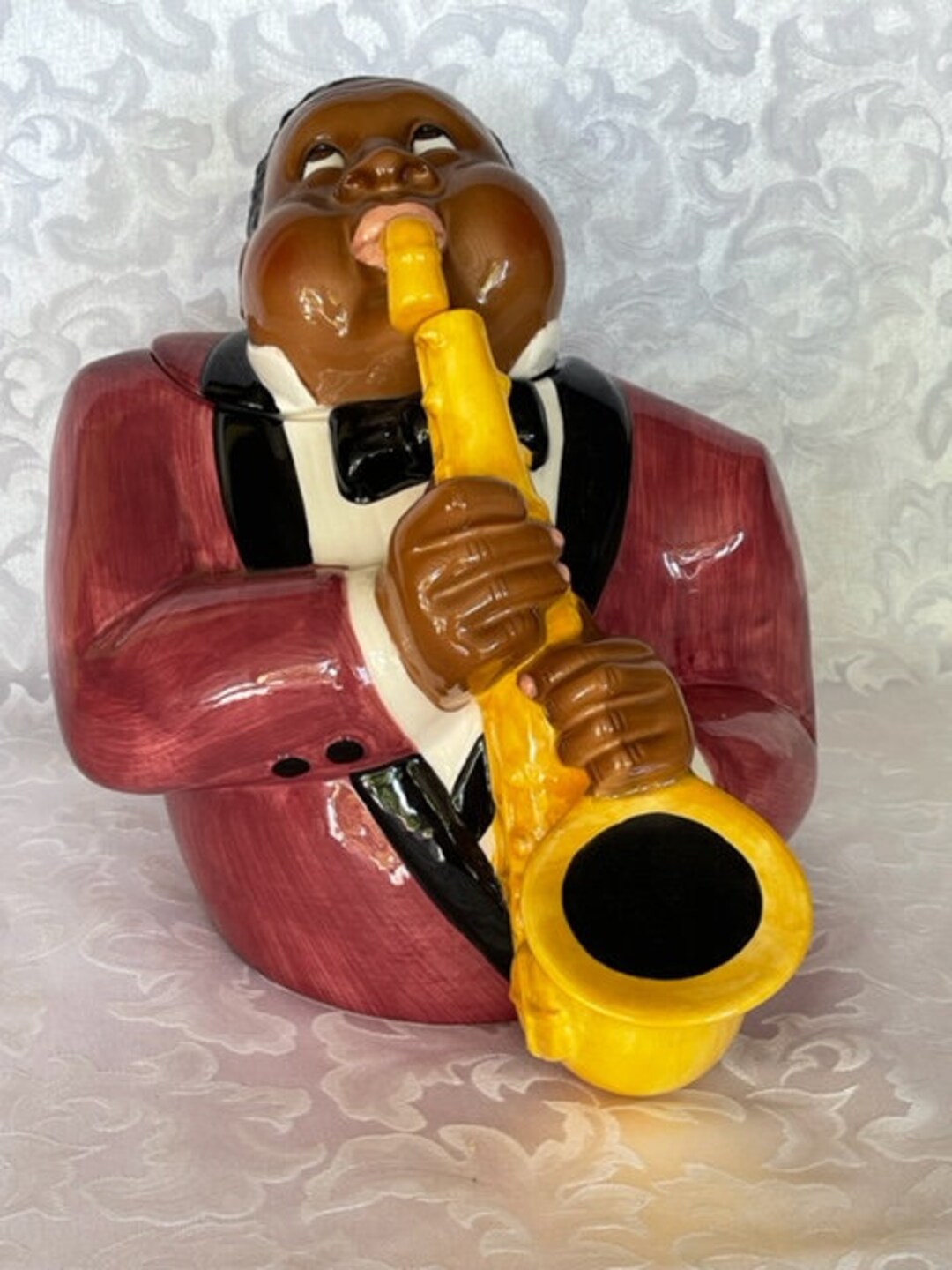 Clay Art Jazz Player Cookie Jar - Etsy