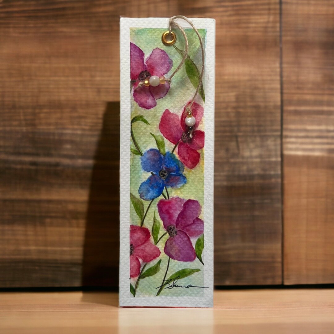 Hand-painted Watercolor Bookmark W/ Beautiful Giftbox. Ships Right Away ...