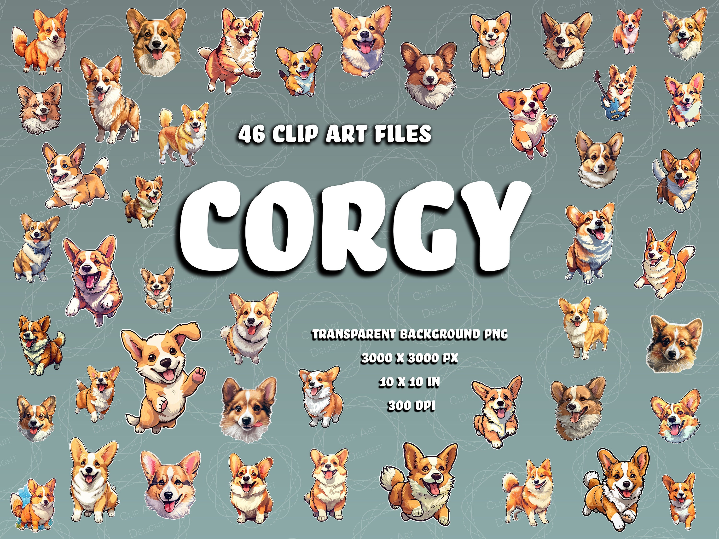 Corgy Clipart | 42 PNG Dog Files | Transparent Background | Corgy ...